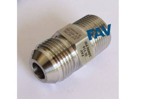 Adaptor JIC Male NPT Male 10000 psi 700 Bars in NPT and BSP