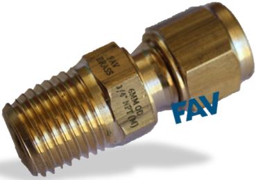 Brass Male Connector- Compression Tube Fittings