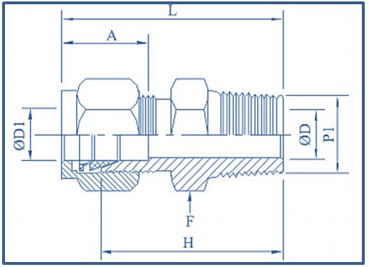 Male Connector NPT ferrule fittings, Compression Tube Fittings
