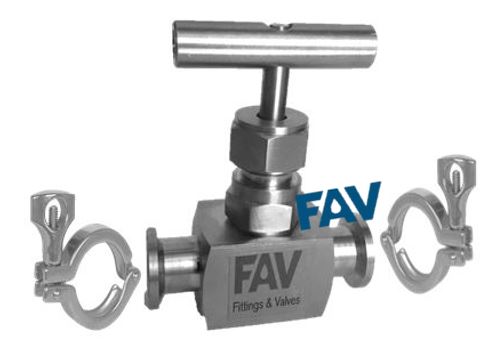 Sanitary Needle Valve with Clamps Tri Clover Clamping TC Type