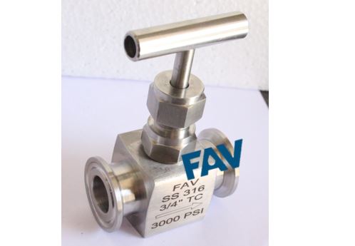 Sanitary Needle Valve with Clamps Tri Clover Clamping TC Type
