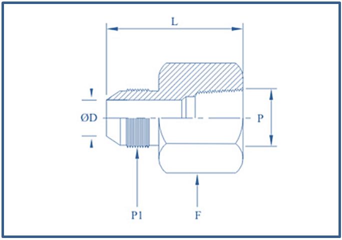 JIC to BSP Adapter, BSPP to JIC Adapter – for JIC tubes