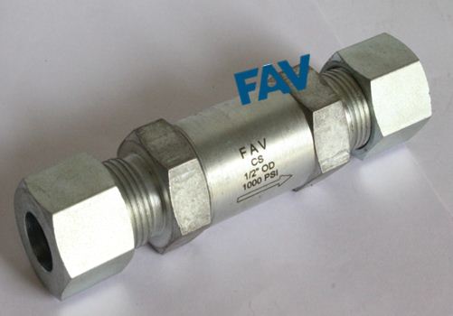 Check Valve Compression Tube Double Ferrule pressure upto 6000 psi