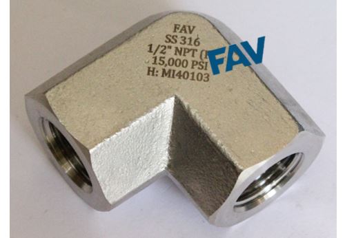 High Pressure Elbow Female 15000 psi, 1000 Bars in NPT and BSP