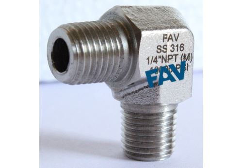 High Pressure Male Elbow 15000 psi, 1000 bar. Materials used SS, CS