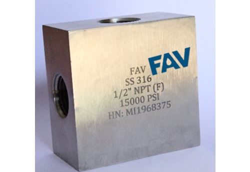 High Pressure Block Cross 15000 psi, 1000 Bars in NPT and BSP