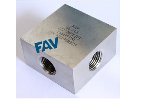 High Pressure Block Cross 15000 psi, 1000 Bars in NPT and BSP