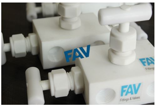 PTFE Manifold Valve 3 way and range of PTFE Instrumentation Valves