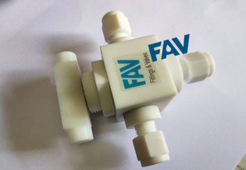 PTFE Ball Valve 3 way Compression Tube and range of PTFE Valves