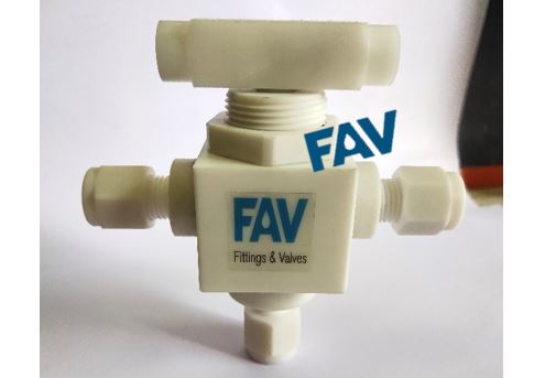 PTFE Ball Valve 3 way Compression Tube and range of PTFE Valves